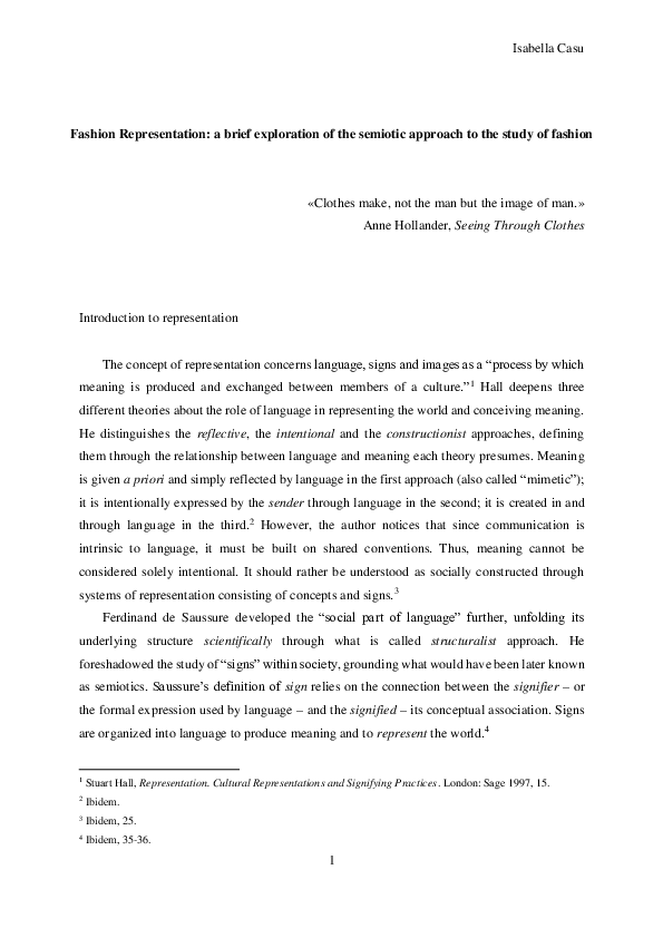 (PDF) Fashion Representation_A Brief Exploration Of The Semiotic ...