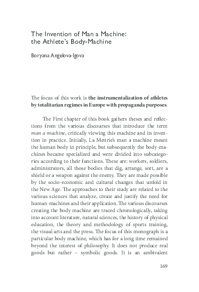 (PDF) The Invention of Man a Machine: the Athlete’s Body-Machine