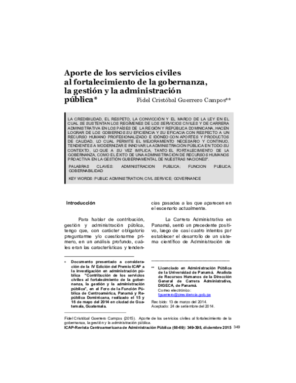 (PDF) Aporte de los servicios civiles al fortalecimiento de la ...