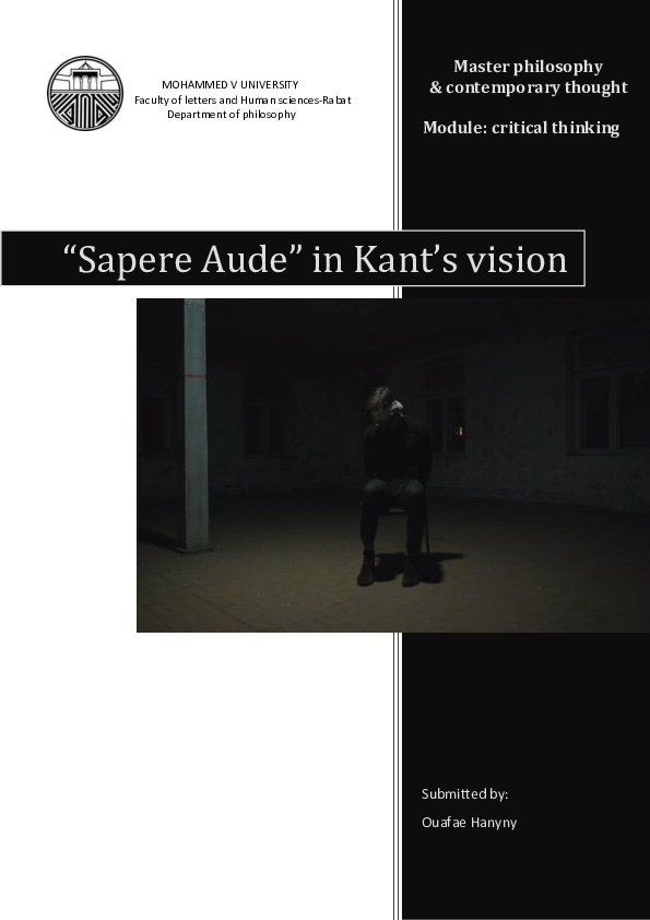 (PDF) ''Sapere Aude'' in kant's vision.pdf