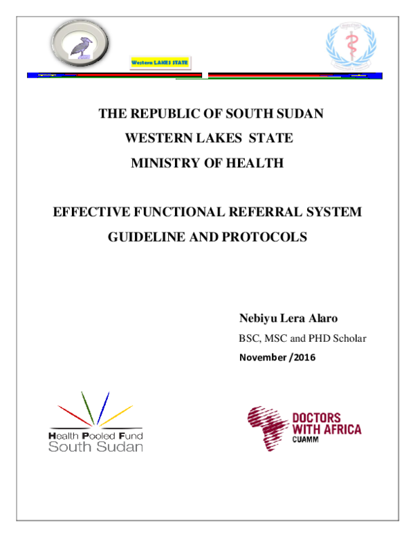 (PDF) EFFECTIVE FUNCTIONAL REFERRAL SYSTEM GUIDELINE AND PROTOCOLS