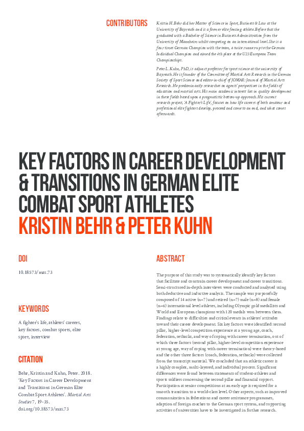 (PDF) Key Factors in Career Development and Transitions in German Elite ...