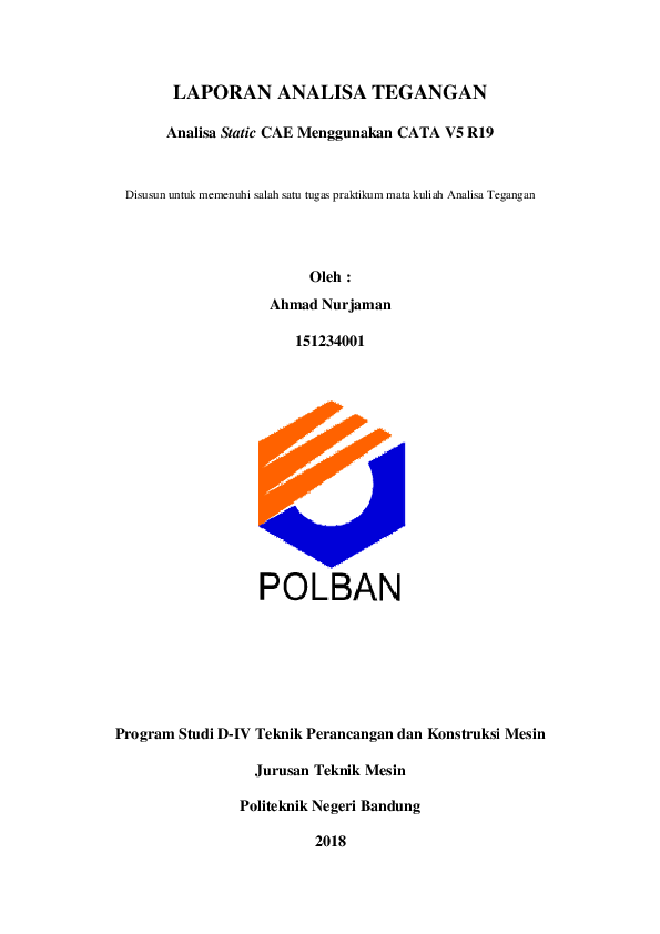 (PDF) Analisa Static CAE Menggunakan CATA V5 R19