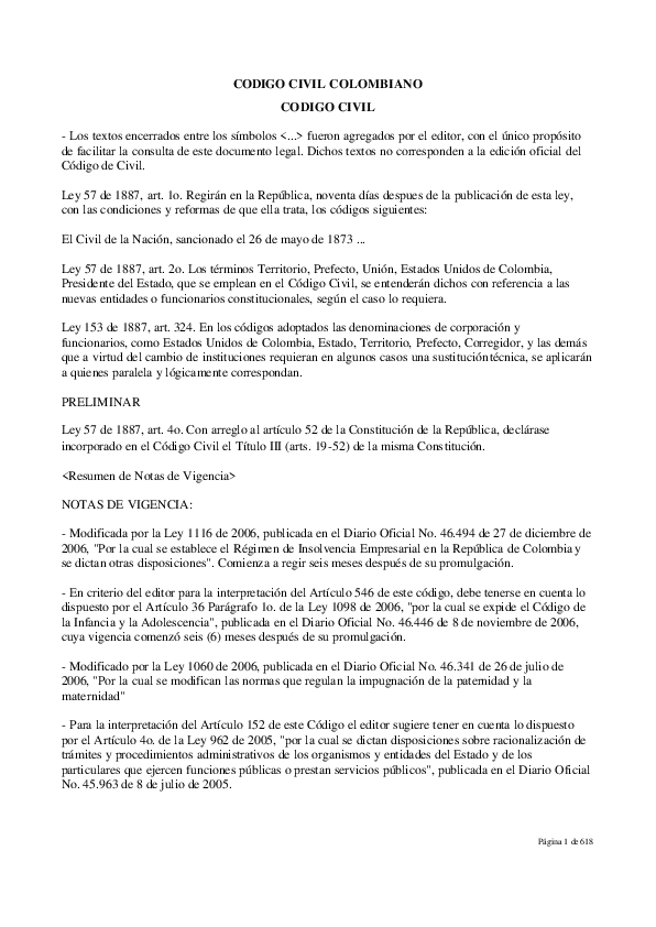 (PDF) Codigo Civil Colombia