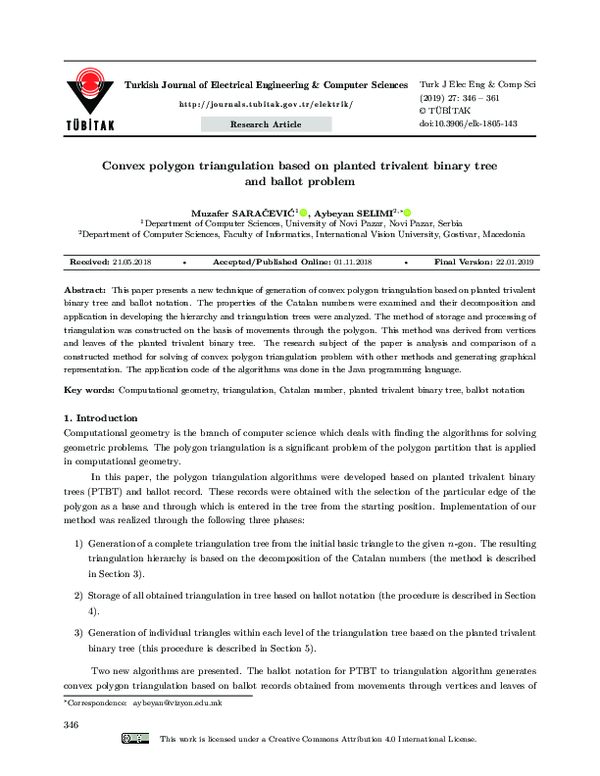 Pdf Convex Polygon Triangulation Based On Planted Trivalent Binary