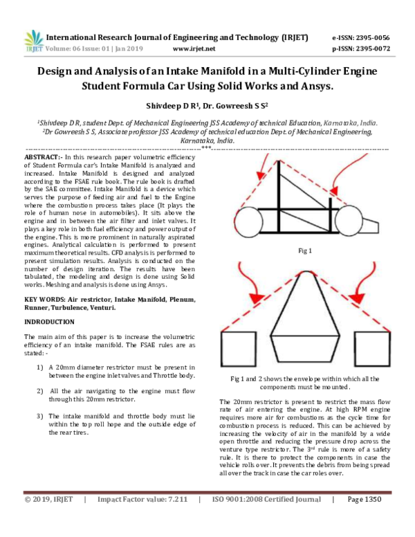 (PDF) IRJET-Design and Analysis of an Intake Manifold in a Multi ...