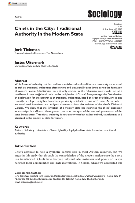 (PDF) Tieleman, Joris and Justus Uitermark (2019) Chiefs in the city ...