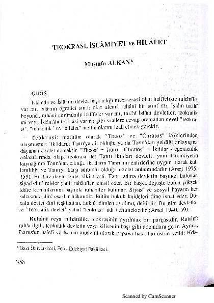 (PDF) TEOKRASİ, İSLAMİYET VE HİLÂFET