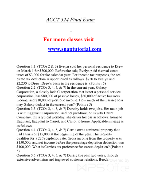 (PDF) ACCT 324 Technology levels--snaptutorial.com | sholingarjosh11 sholingarjosh11 - Academia.edu