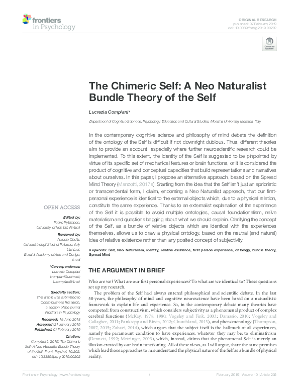 (PDF) Compiani L (2019) The Chimeric Self: A Neo Naturalist Bundle ...