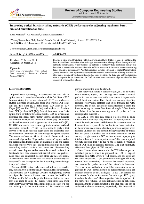 (PDF) Improving optical burst switching networks (OBS) performance by adjusting maximum burst ...