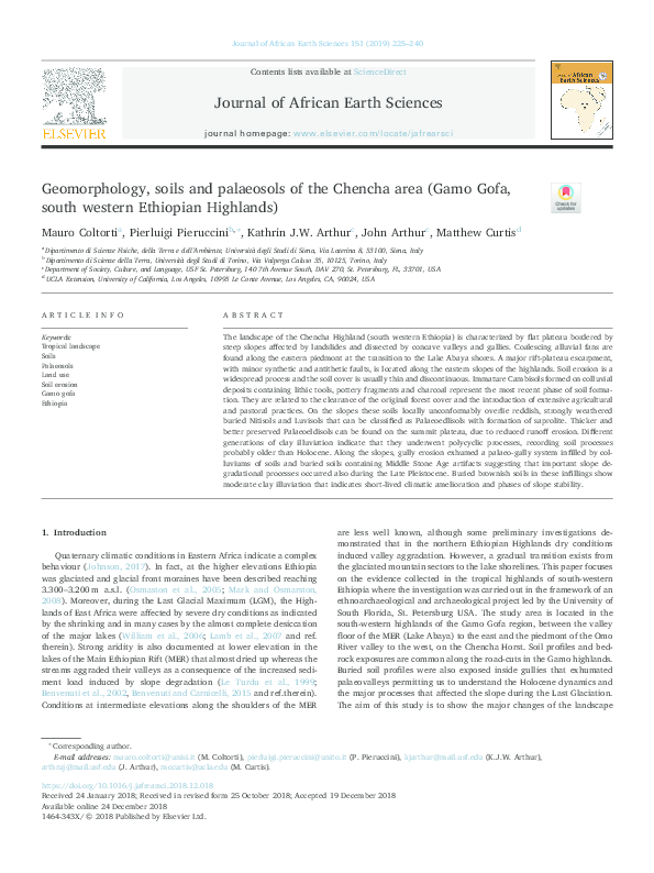 (PDF) Geomorphology, soils and palaeosols of the Chencha area (Gamo ...
