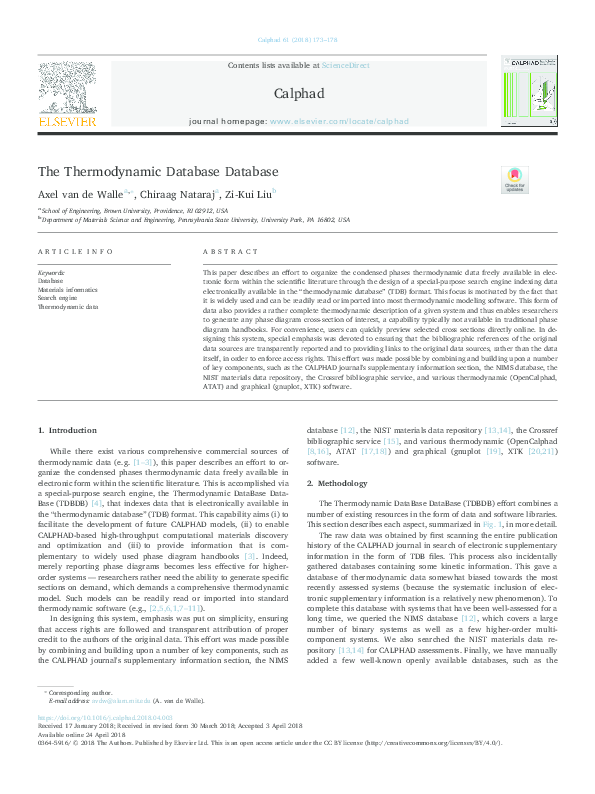(PDF) The Thermodynamic Database