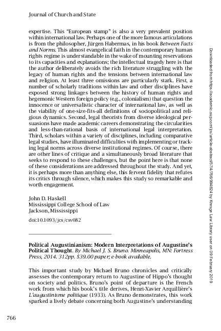 (PDF) Political Augustinianism: Modern Interpretations of Augustine's ...