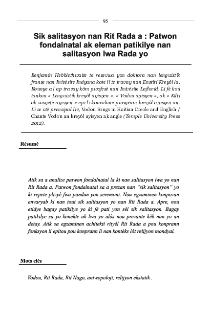 (PDF) Sik salitasyon nan Rit Rada a: Patwon fondalnatal ak eleman ...