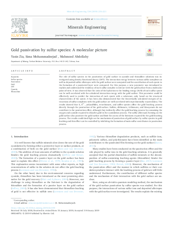 Gold Passivation by Sulfur Species- A molecular Picture.pdf