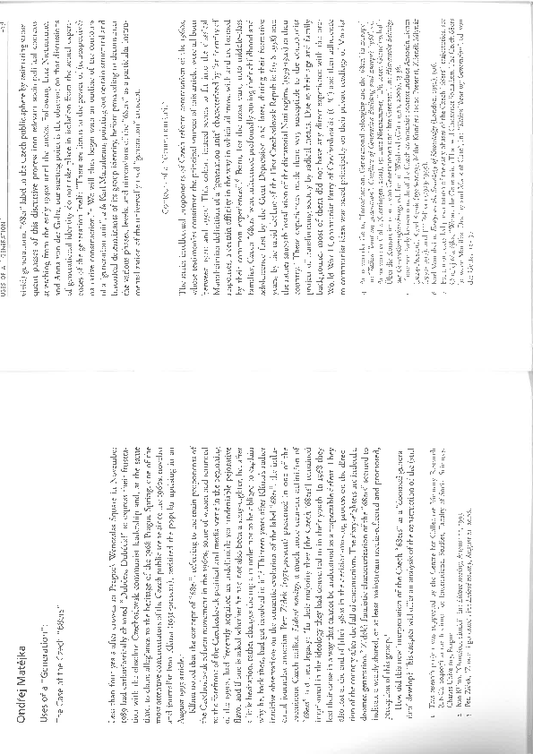 (PDF) - Uses of a Generation: The Case of the Czech 68ers