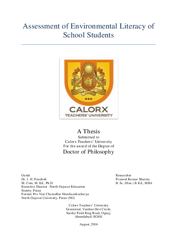 (PDF) Assessment of Environmental Literacy of School Students.pdf