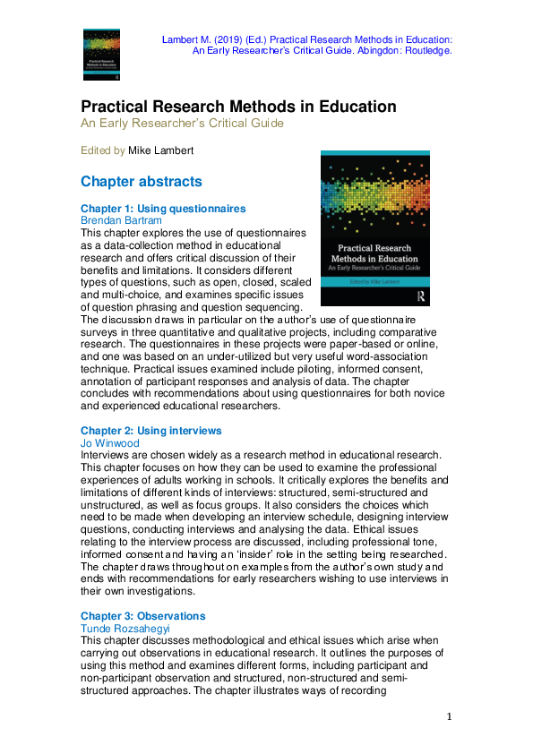 (PDF) Chapter abstracts