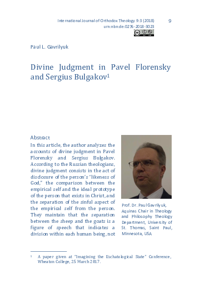 (PDF) Divine Judgment in Pavel Florensky and Sergius Bulgakov