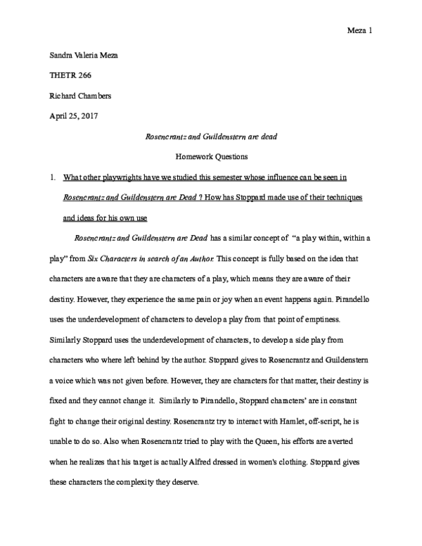 (PDF) Rosencrantz and Guildenstern are dead