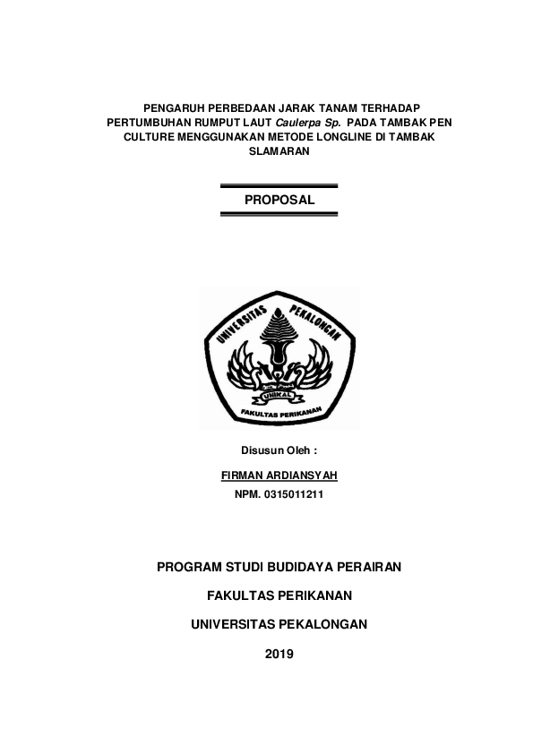 (DOC) Proposal Skripsi bagian depan