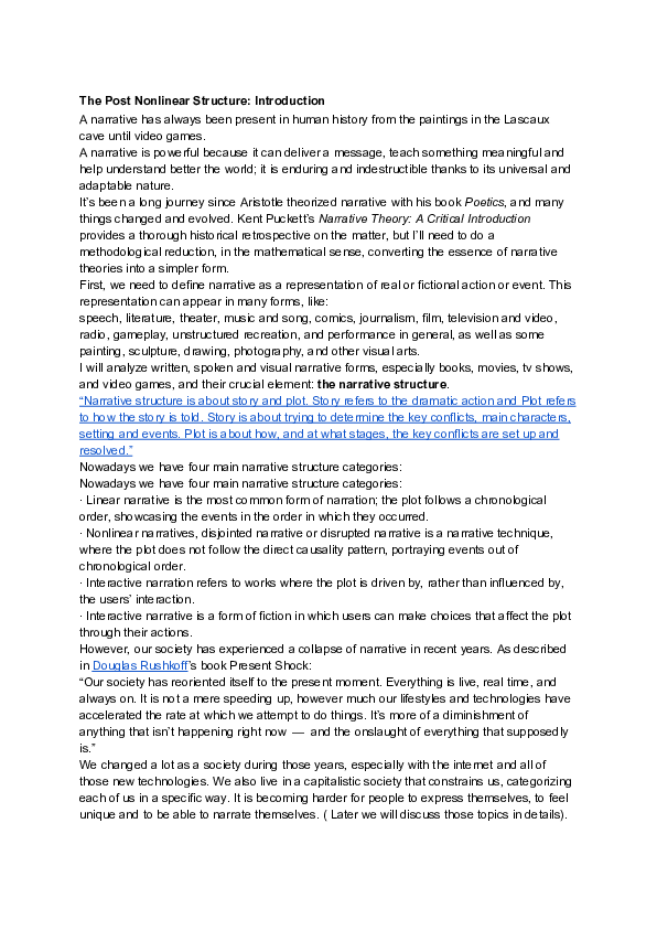 (PDF) The Post-Nonlinear Narrative Structure