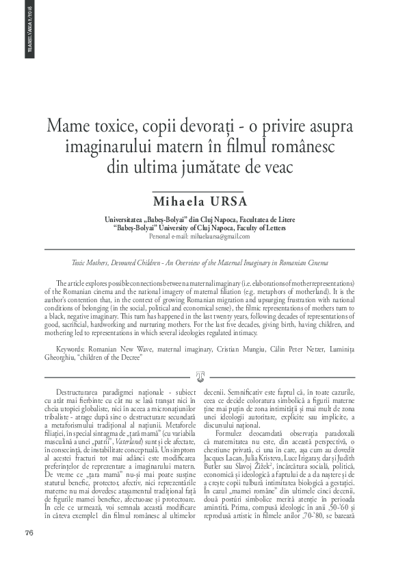 (PDF) Toxic Mothers, Devoured Children - An Overview of the Maternal ...