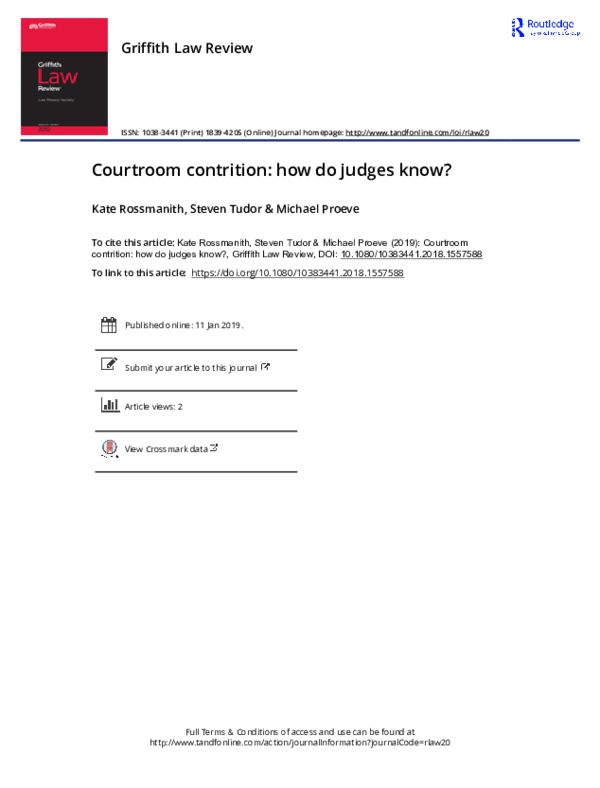 (PDF) Courtroom Contrition: How do judges know?
