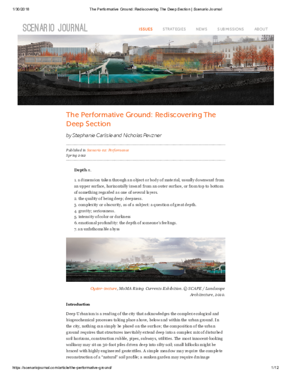 (PDF) The Performative Ground Rediscovering The Deep Section Scenario ...