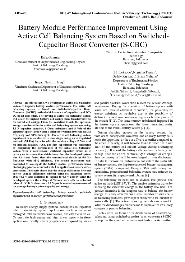 (PDF) Battery Module Performance Improvement Using Active Cell ...