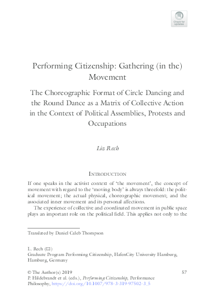 (PDF) Performing Citizenship: Gathering (in the) Movement. The ...