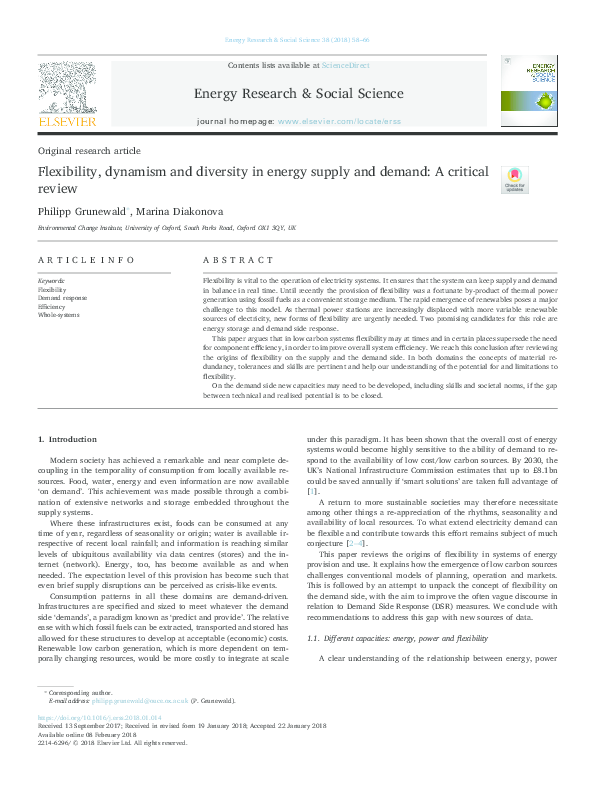 (PDF) Flexibility, dynamism and diversity in energy supply and demand ...