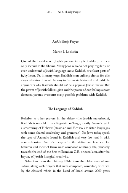 (PDF) Martin I. Lockshin, “An Unlikely Prayer,” in David Birnbaum and ...