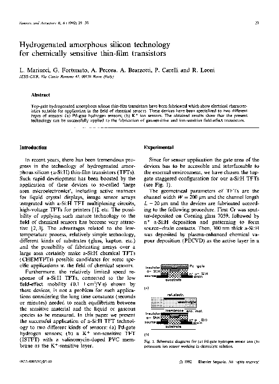 (PDF) Hydrogenated amorphous silicon technology for chemically ...