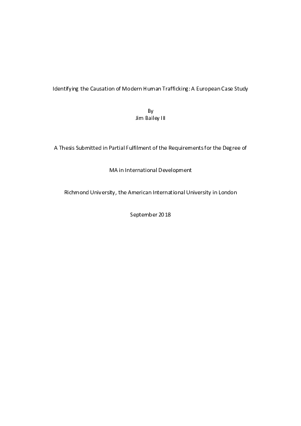 (PDF) Identifying the Causation of Modern Human Trafficking: A European ...