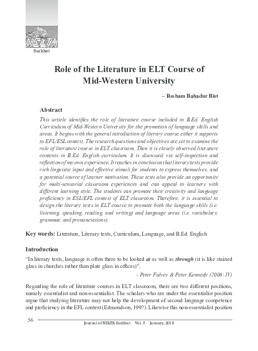 PDF Role Of Literature In ELT Resham Bista Academia edu pdf-role-of-literature-in-elt-resham-bista-academia-edu
