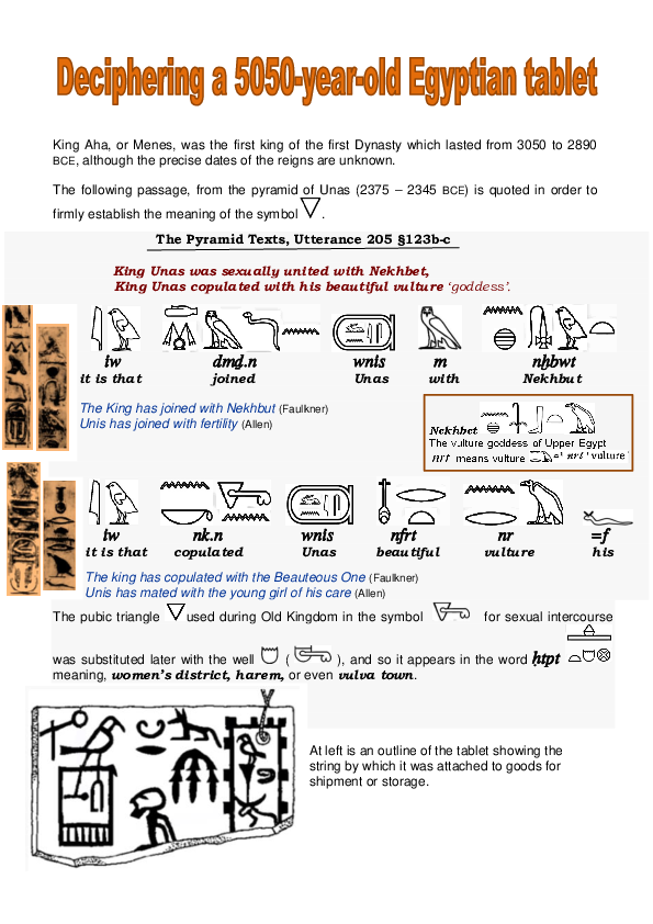 (PDF) Deciphering a 5050-year-old Egyptian tablet