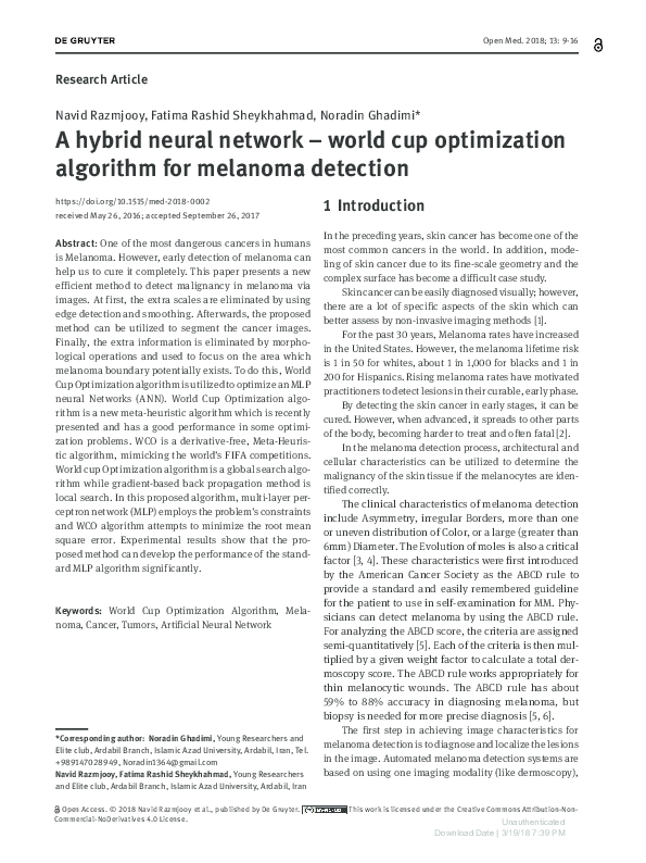 (PDF) A hybrid neural network world cup optimization algorithm for ...
