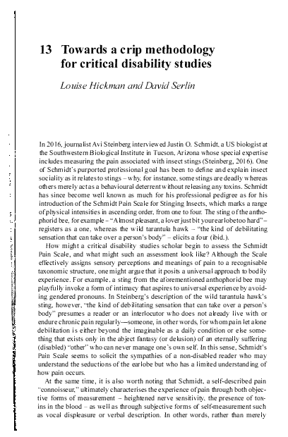 (PDF) Toward a Crip Methodology for Critical Disability Studies