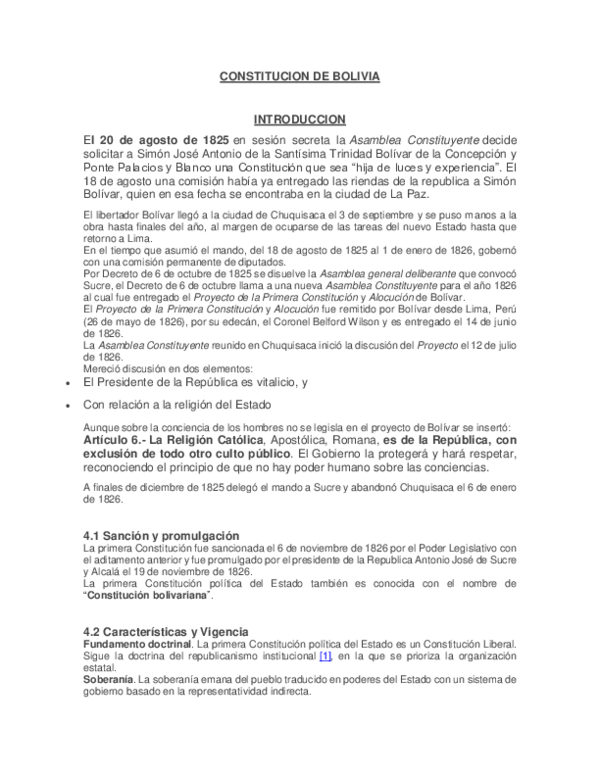 (DOC) CONSTITUCION DE BOLIVIA