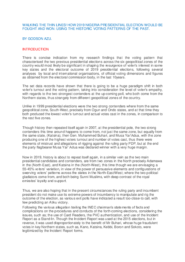 (DOC) Who would win 2019NigeriaPresidency.G,Azu.docx