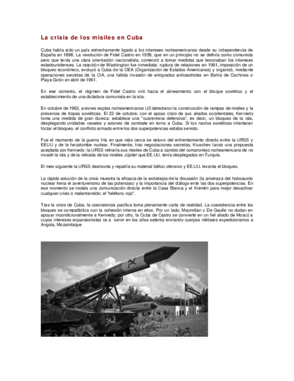 (DOC) La crisis de los misiles en Cuba