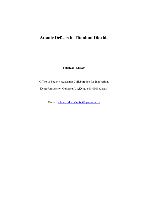 (PDF) Atomic Defects in Titanium Dioxide