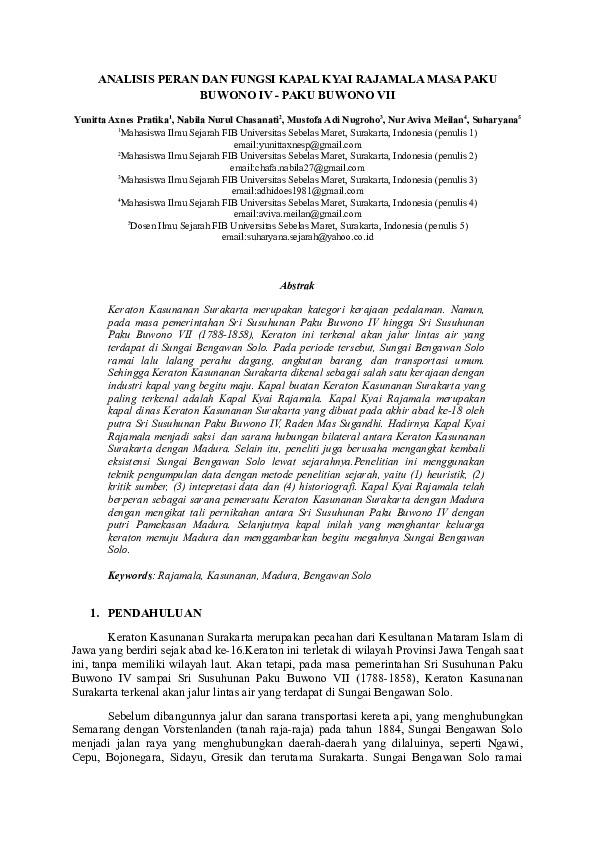 (DOC) ANALISIS PERAN DAN FUNGSI KAPAL KYAI RAJAMALA MASA PEMERINTAHAN ...