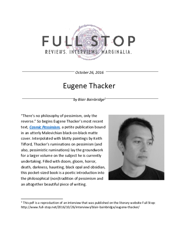 (PDF) Eugene Thacker (Interview)