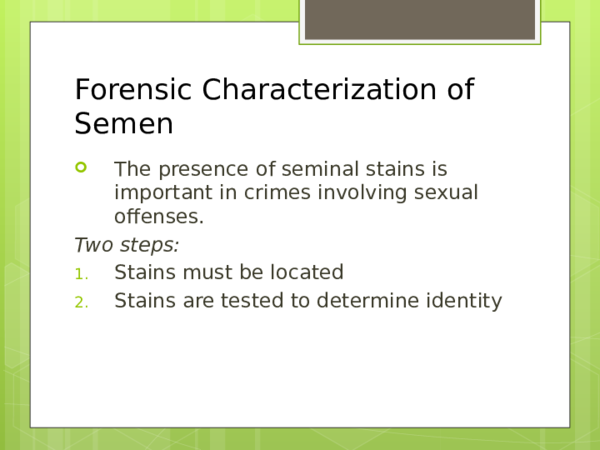 (PPT) Forensic Characterization of Semen
