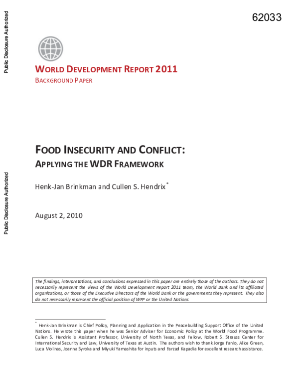 (PDF) Food insecurity and conflict