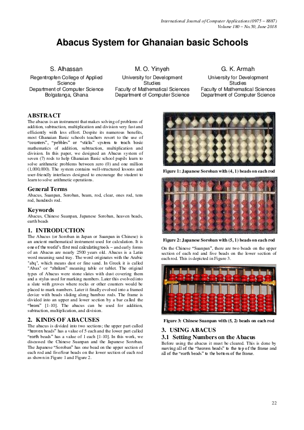 (PDF) Abacus System for Ghanaian basic Schools