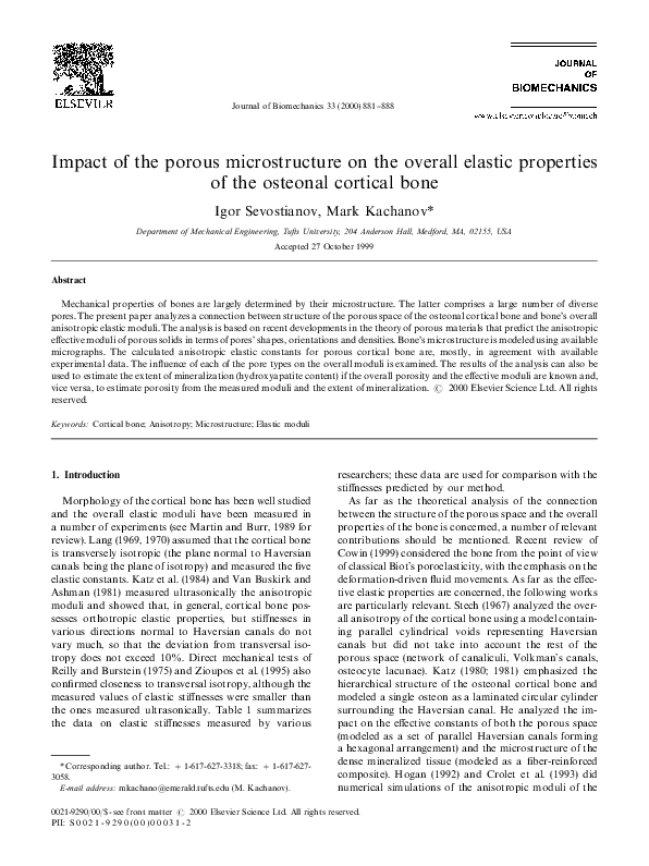 (PDF) Impact of the porous microstructure on the overall elastic ...